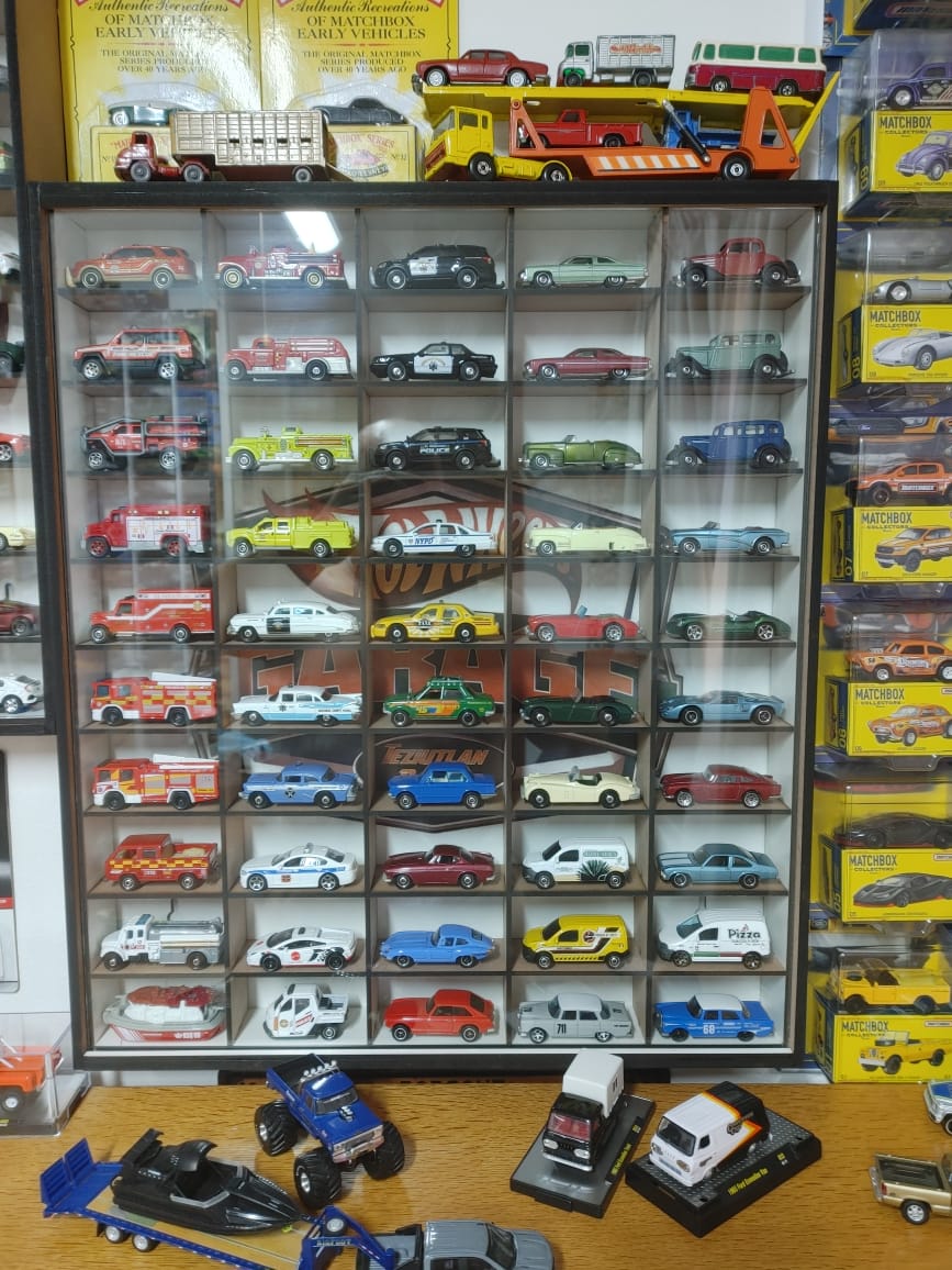 50 Car Hotwheels MDF Wood 1:64 Scale Diecast Model Car Display ...